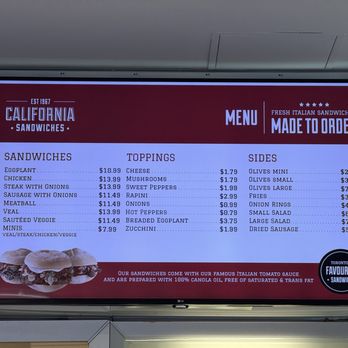CALIFORNIA SANDWICHES Updated February 2025 48 Photos 91 Reviews 2474 Dufferin Street York Ontario Canada Sandwiches Restaurant Reviews Phone Number Yelp