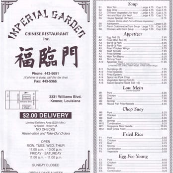 IMPERIAL GARDEN CHINESE RESTAURANT Updated January 2025 131 Photos 103 Reviews 3331 Williams Blvd Kenner Louisiana Chinese Restaurant Reviews Phone Number Menu Yelp