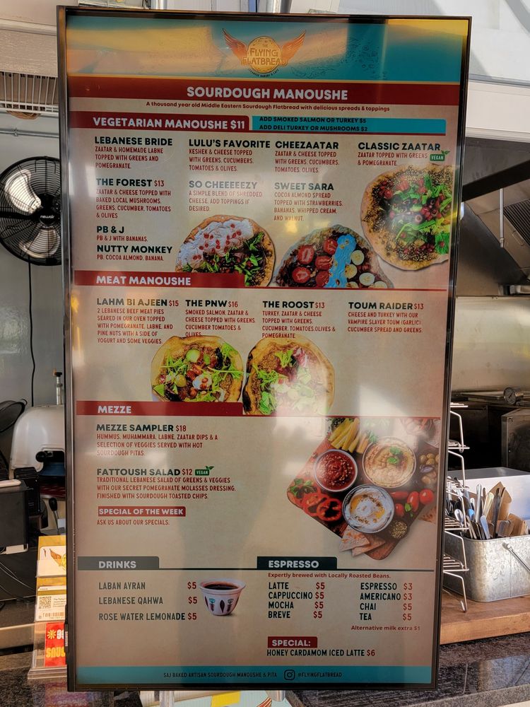 The Flying Flatbread menu 7/18/24 - Yelp