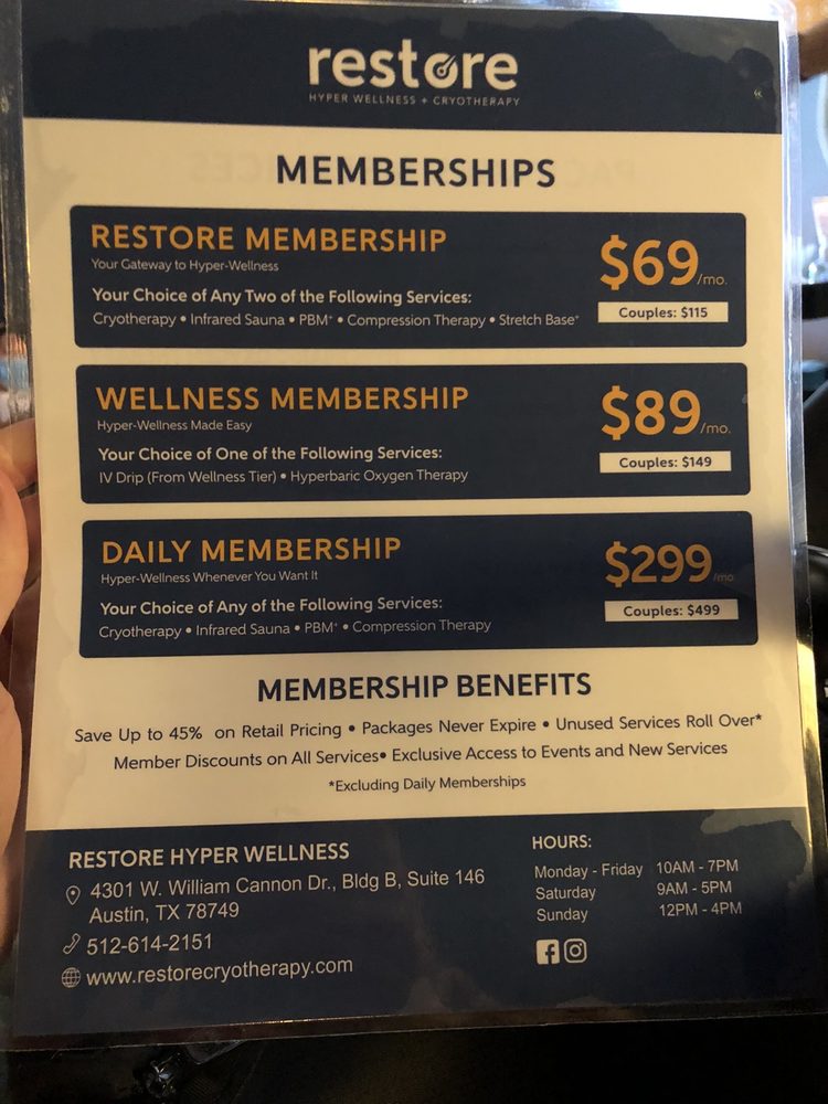 RESTORE HYPER WELLNESS - Updated 2024 - 34 Photos & 47 Reviews - 4301 W ...