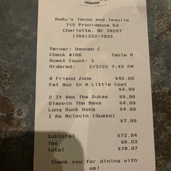 RURU’S TACOS + TEQUILA - 678 Photos & 628 Reviews - 715 Providence Rd ...