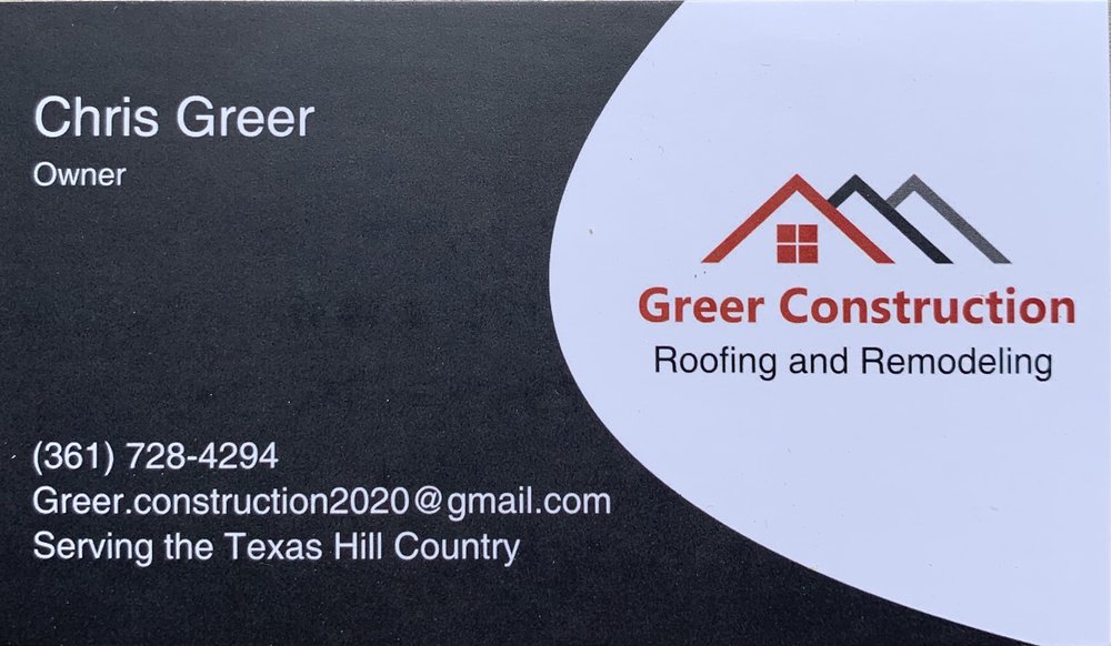 GREER CONSTRUCTION - Updated October 2025 - Request Consultation - 130 Hampton Bend, Boerne ...