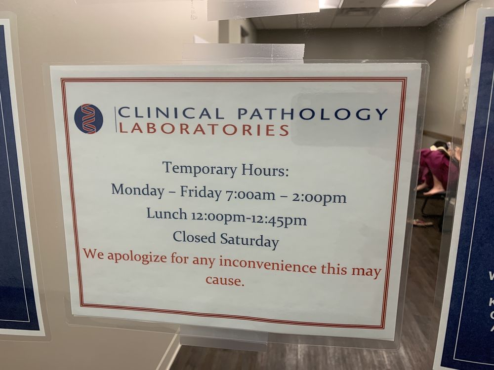 CLINICAL PATHOLOGY LABORATORIES - Updated September 2025 - 112 Herff Rd ...