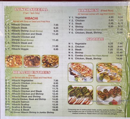 Tokyo express menu store