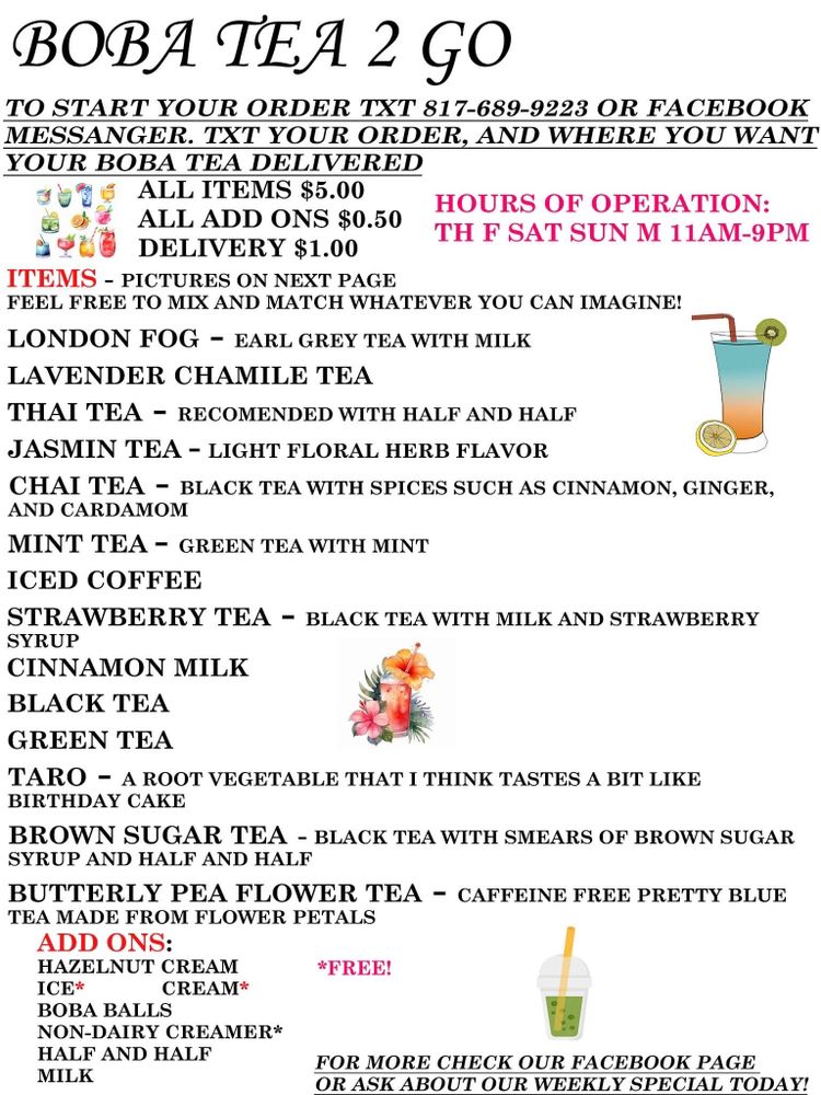 BOBA TEA 2 GO - Updated July 2024 - Mansfield, Texas - Bubble Tea ...