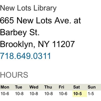 BROOKLYN PUBLIC LIBRARY - NEW LOTS LIBRARY - Updated October 2025 - 32 ...