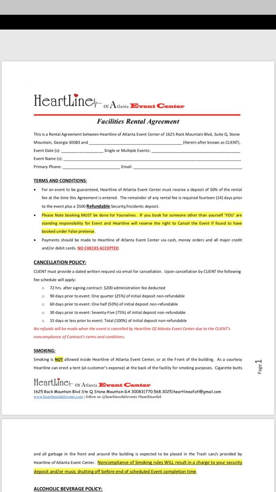 HEARTLINE OF ATLANTA EVENT CENTER - Updated September 2025 - 1625 Rock ...