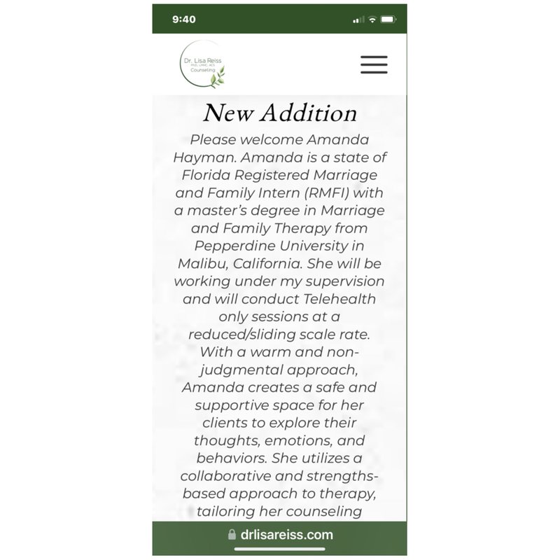 LISA REISS PHD,LMHC,ACS - Updated August 2025 - 12 Photos - 2000 S ...