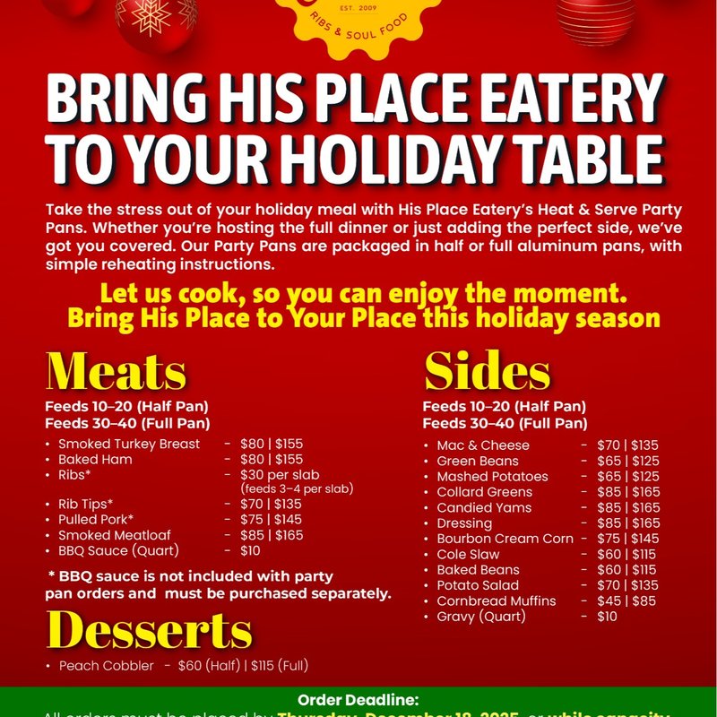HIS PLACE EATERY - NORTH - Updated May 2026 - 333 Photos & 215 Reviews ...