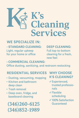 K’S CLEANING SERVICES - Updated April 2025 - Houston, Texas - Home ...